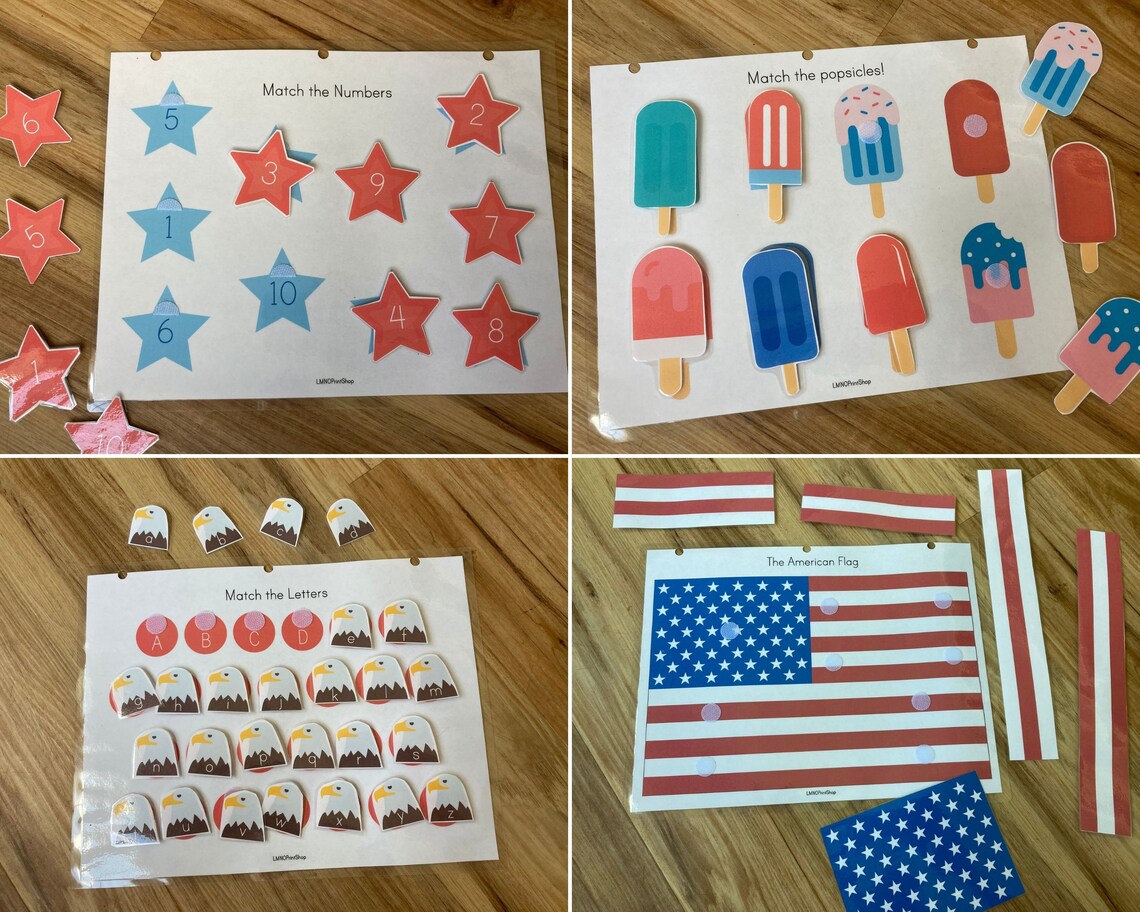 July 4th United States Busy Book Learning Binder File Folder - Etsy