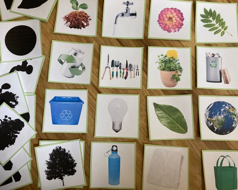 Earth Day Shadow Matching Cards Environment Printable Reduce Reuse ...