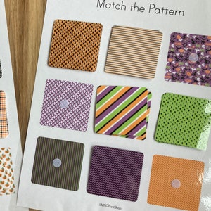 Halloween Pattern Matching - Busy Book Activity - Preschool Learning ...