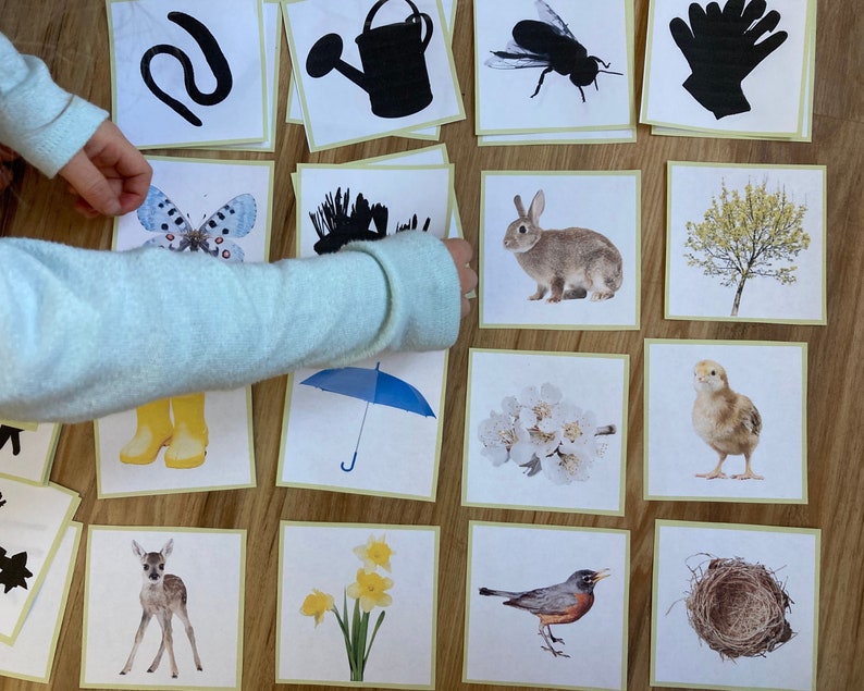 SPRING Shadow Matching Cards - Montessori Printable - Preschool Toddler ...