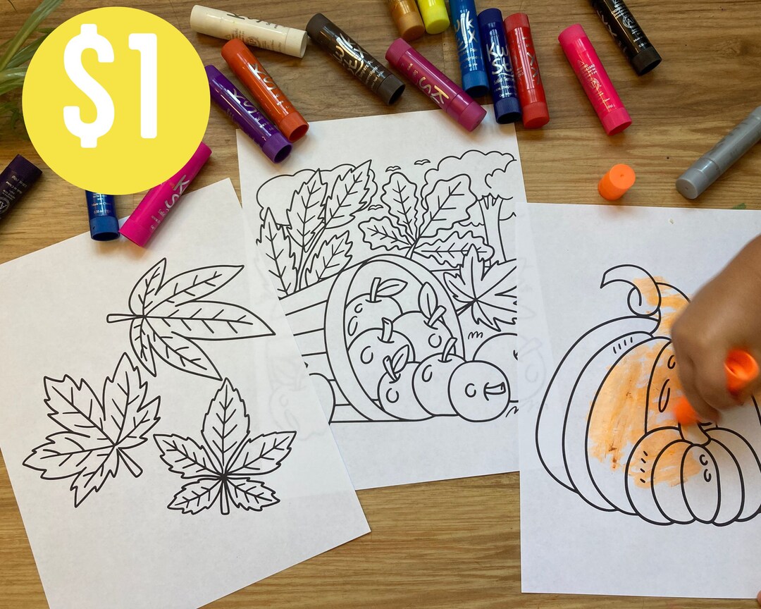 Fall Autumn Coloring Pages - Printable PDF Sheets - Toddler Preschool ...