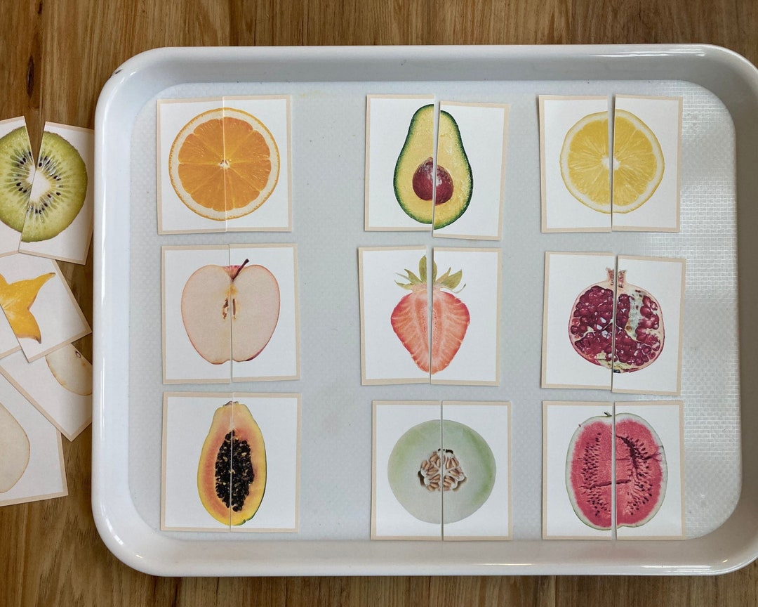 Fruit Slices Symmetry Cards - Matching Preschool Activity - Montessori ...