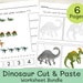 Dinosaur Cut & Paste Worksheet Bundle Shapes Numbers - Etsy