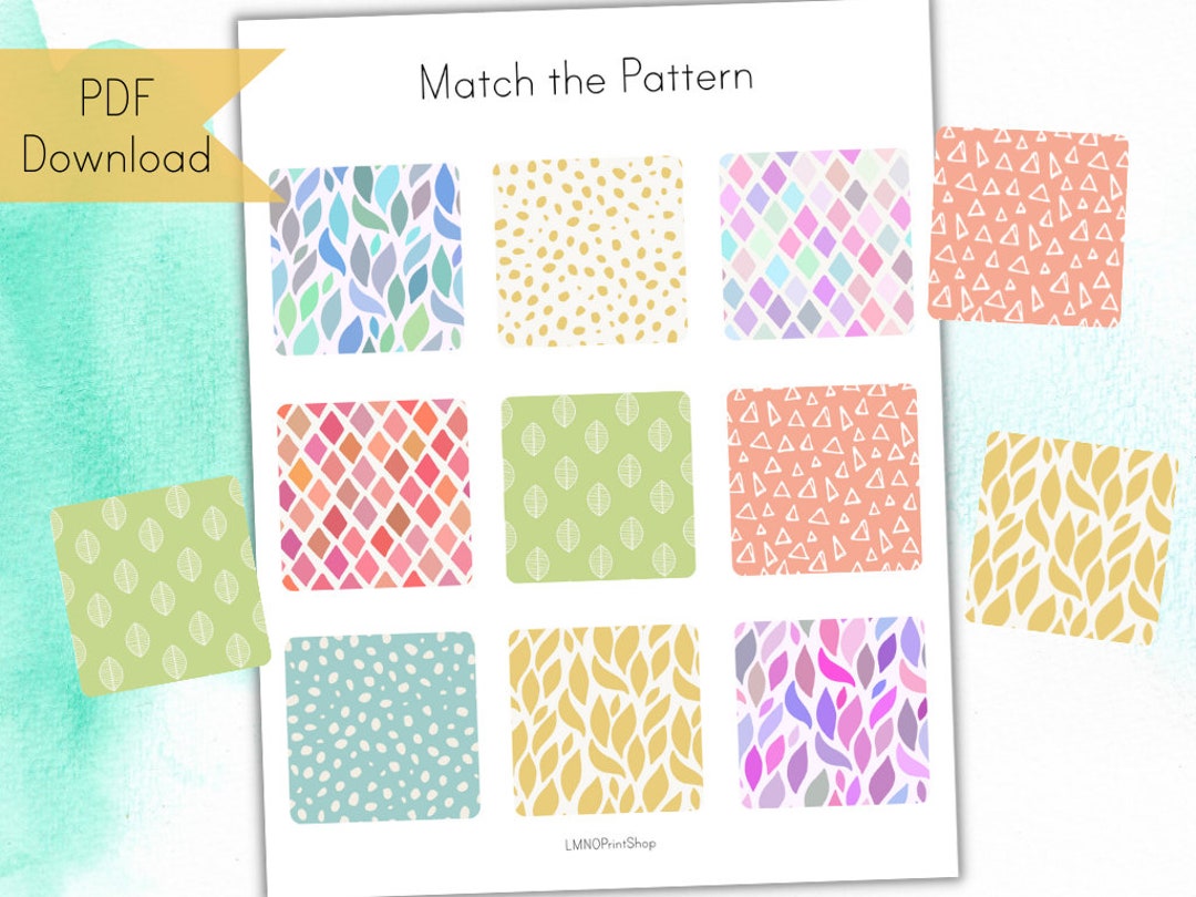 Pattern Matching - Busy Book Binder Activity Page - Toddler Preschool ...