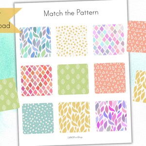 Pattern Matching - Busy Book Binder Activity Page - Toddler Preschool ...