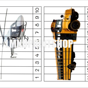 Cars & Trucks Number Order Puzzles - Firetruck Plane Counting Toddler ...