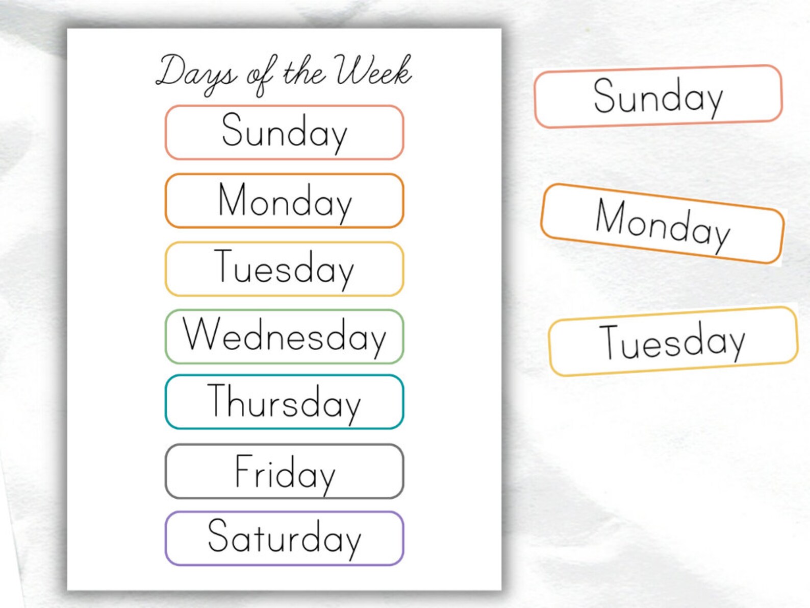 Days of the Week Calendar Bulletin Board Poster Busy Book - Etsy