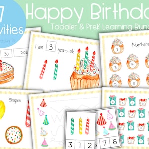 BIRTHDAY Busy Book Binder Bundle - Letter & Number Matching, Shapes ...