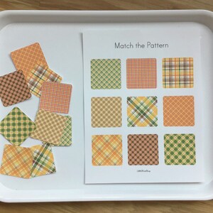 Fall Plaid Colors Patterns - Busy Book Learning Binder Printable ...