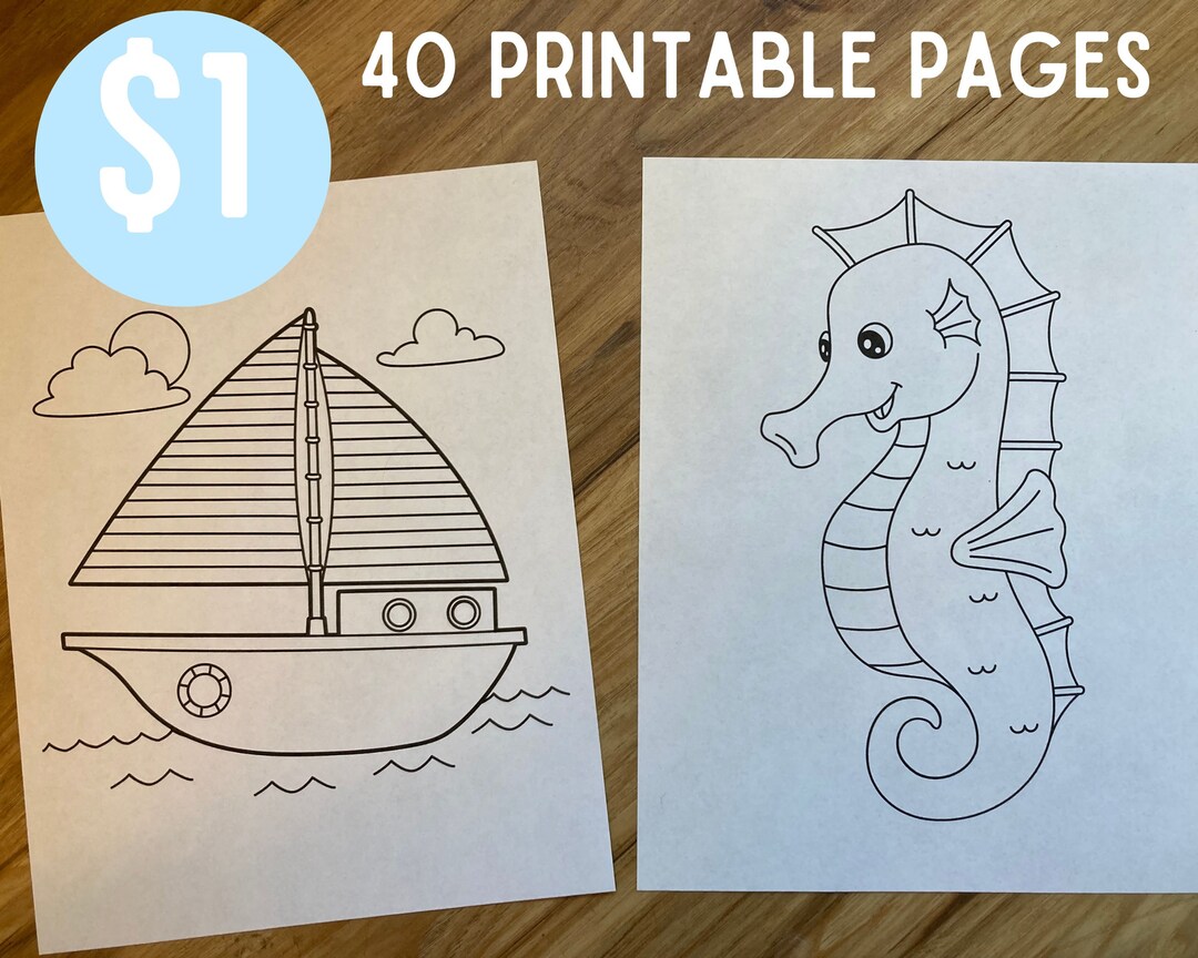 Summer Coloring Pages Color Worksheets Ocean Sea Animals Fish Beach ...