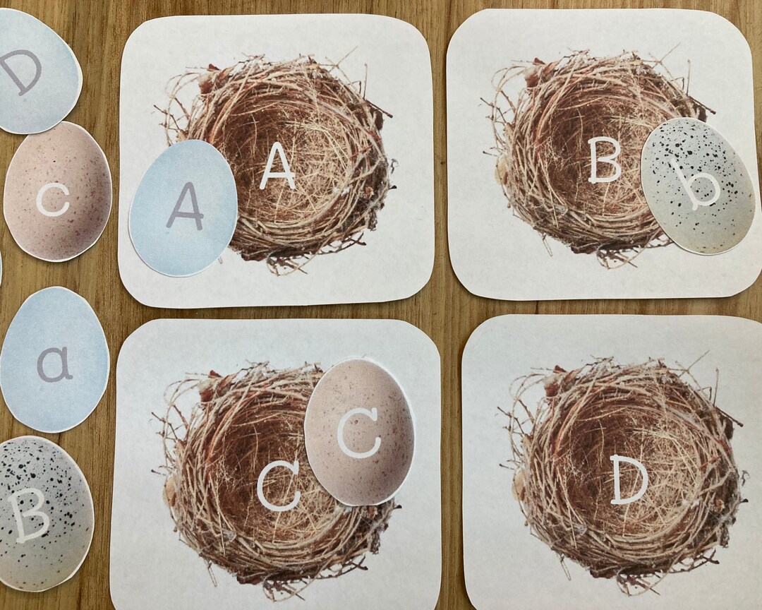 Alphabet Matching Busy Bag Activity Cards - Birds Eggs Nest - Toddler ...