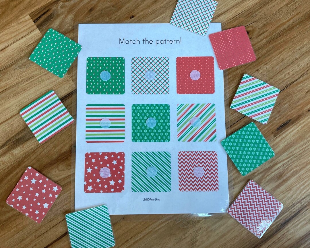 Christmas Busy Book - Red Green Pattern Matching - Preschool Printable ...