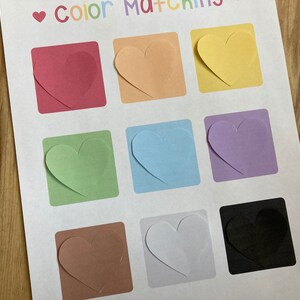 Hearts Valentines Color Matching - Busy Book Page - Preschool Printable ...
