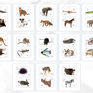 Animal Alphabet Matching Busy Bag Cards - Montessori Toddler Preschool ...