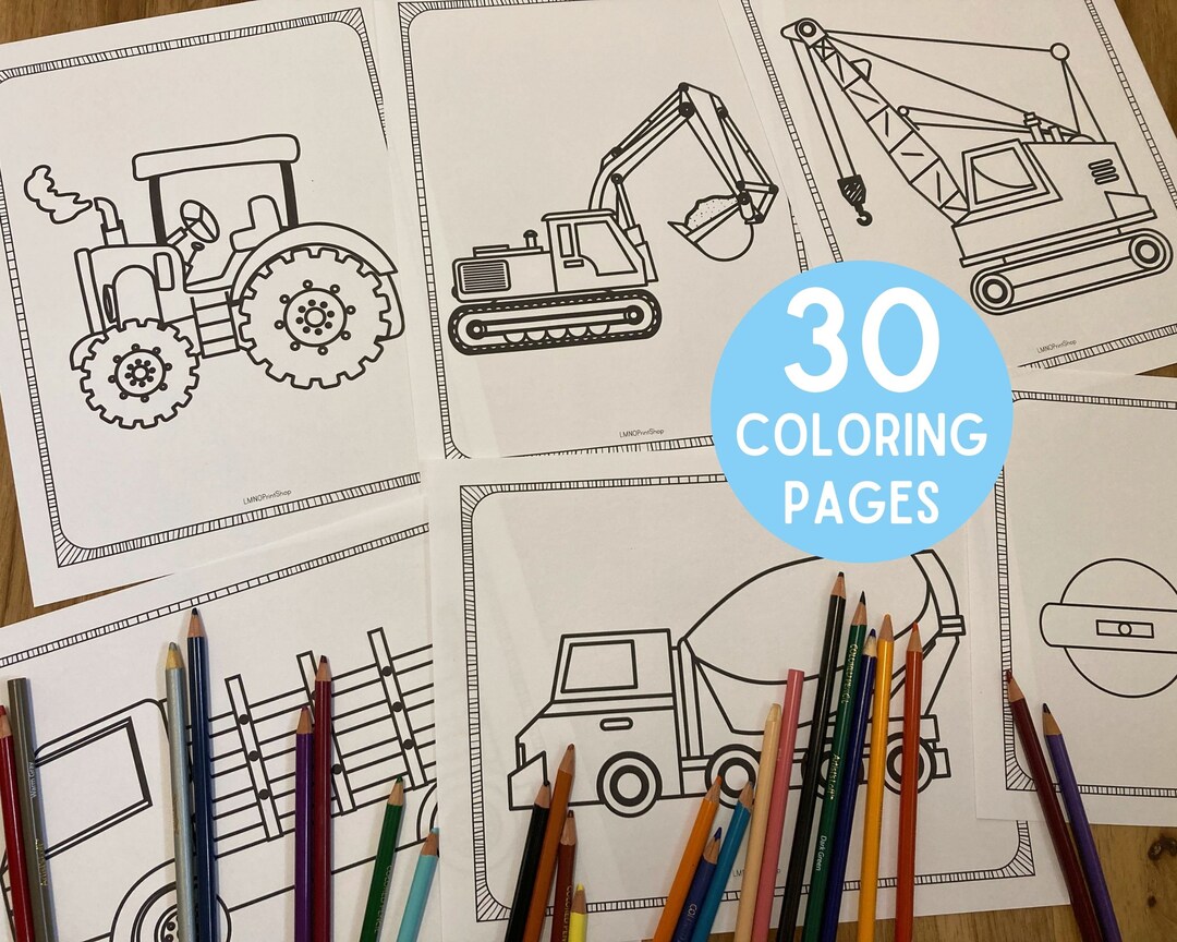 Truck Vehicle Car - Coloring Page Bundle - Toddler Preschool - Things ...