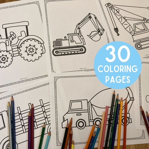 Truck Vehicle Car Coloring Page Bundle Toddler Preschool - Etsy