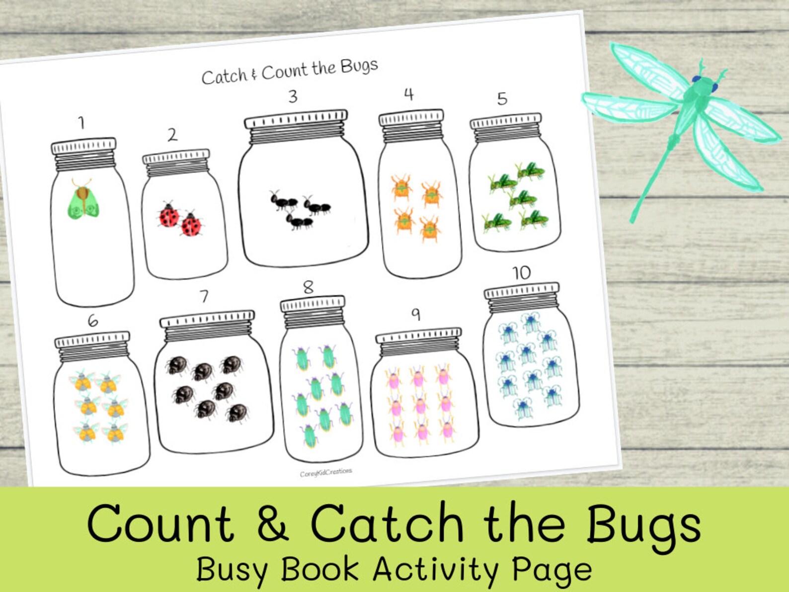 Count the Bugs Counting Number Matching 1-10 Busy Book | Etsy