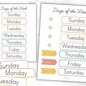 Days of the Week - Calendar Bulletin Board Poster - Busy Book Binder ...