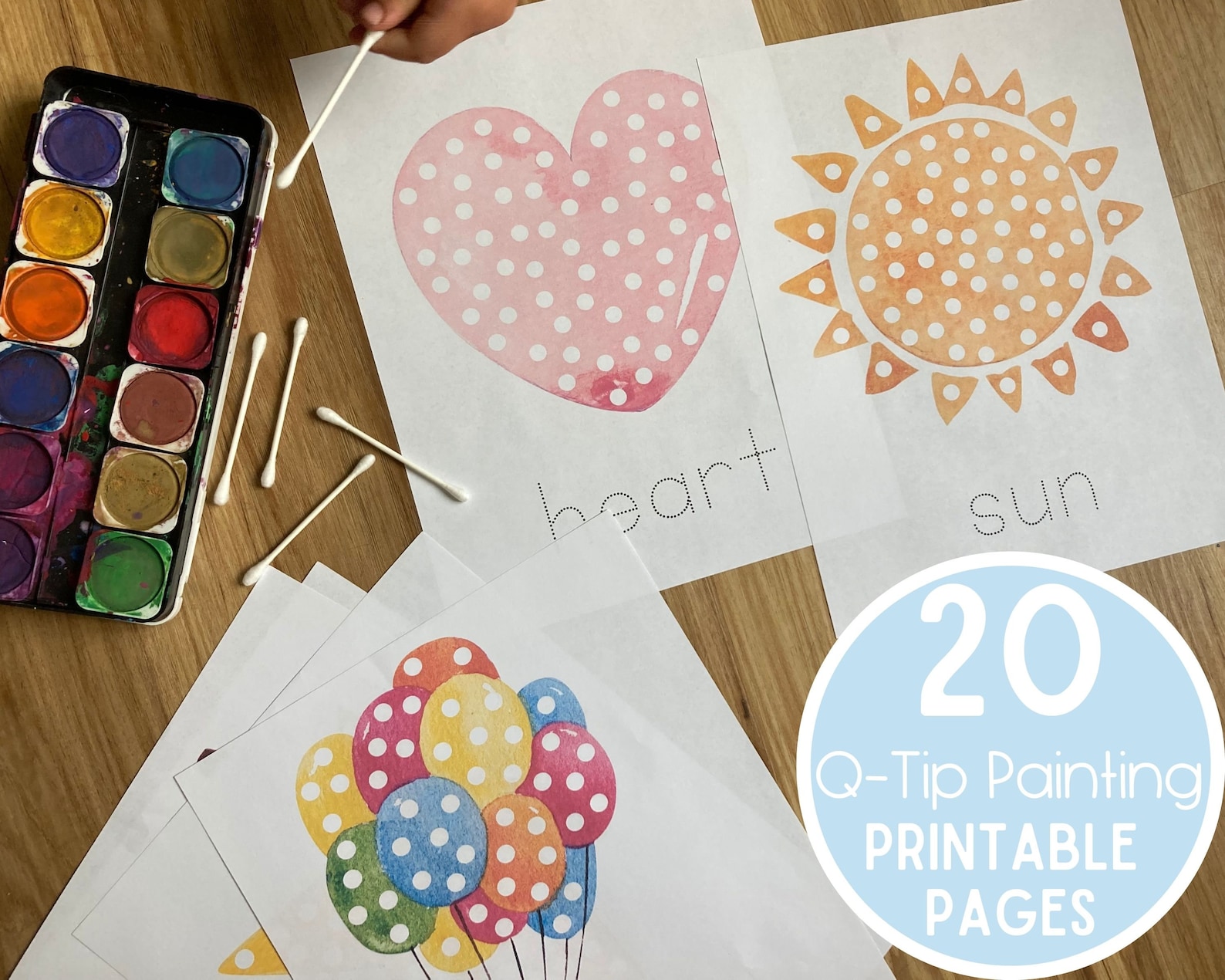 Q Tip Painting Printable Preschool Coloring Worksheets - Etsy