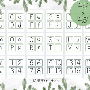 Alphabet Letter Number Flashcards - 1-20 Abcs - Simple Minimalist ...