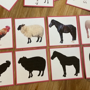 Farm Animal Shadow Matching Cards - Preschool Printable - Toddler ...