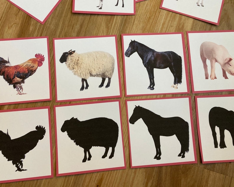 Farm Animal Shadow Matching Cards Preschool Printable Toddler ...