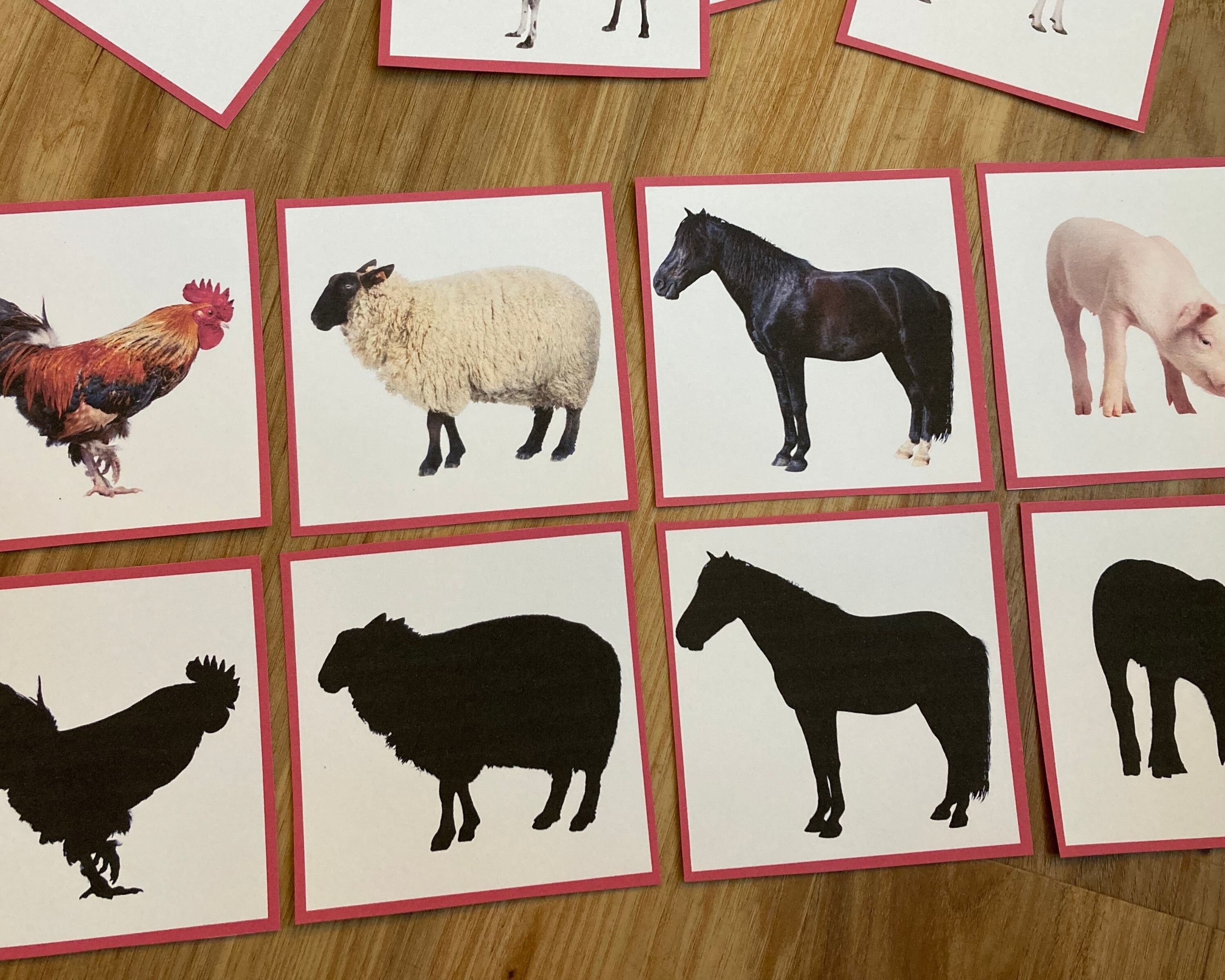 Farm Animal Shadow Matching Cards Preschool Printable - Etsy