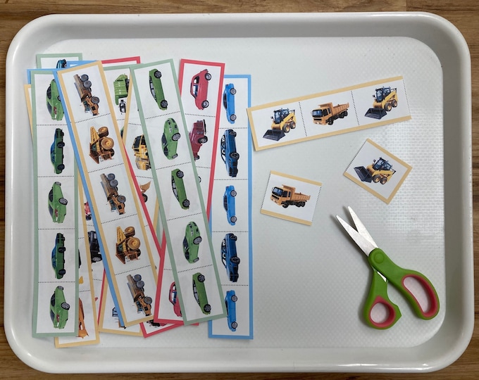 Transportation Cutting Strips Cars Trucks Vehicles Preschool Printable ...