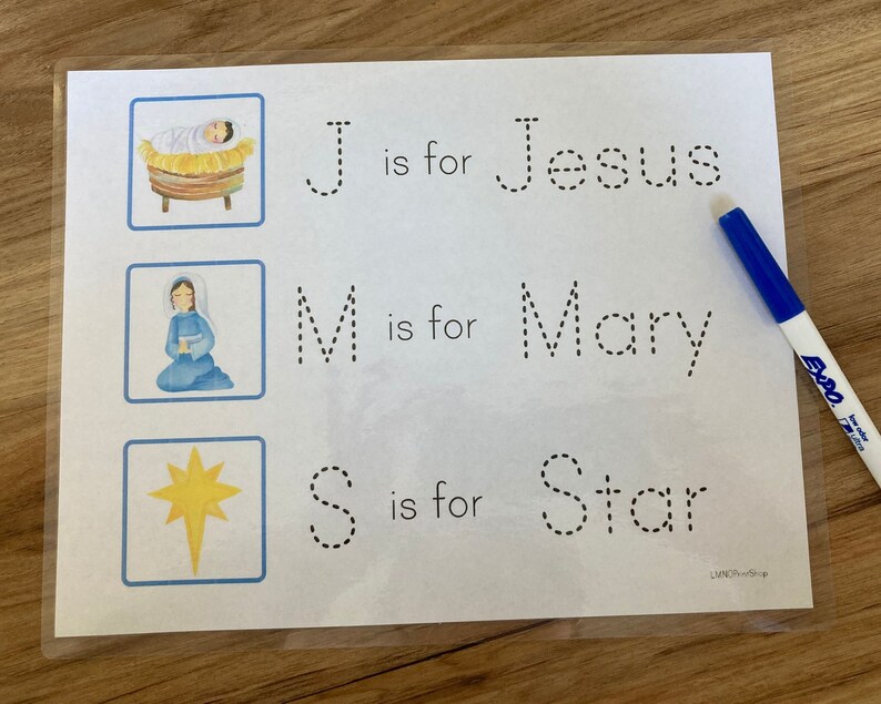 Nativity Line Tracing Christmas Pre-writing Practice Busy Book Activity ...