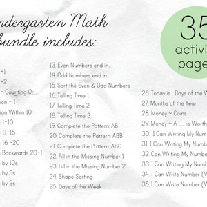 Kindergarten Printable Math Busy Book - Addition Subtraction Patterns ...