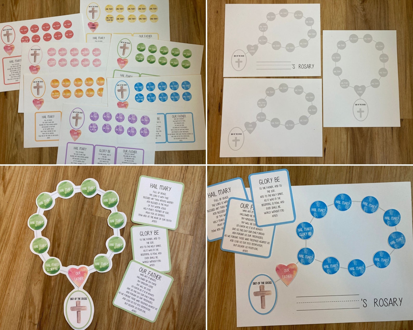 Kids Rosary Printable - Childrens Prayer - Decade Learning Tool ...