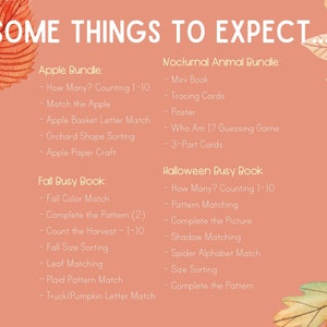 FALL BUNDLE - Autumn Preschool Homeschool - Busy Book Printable ...