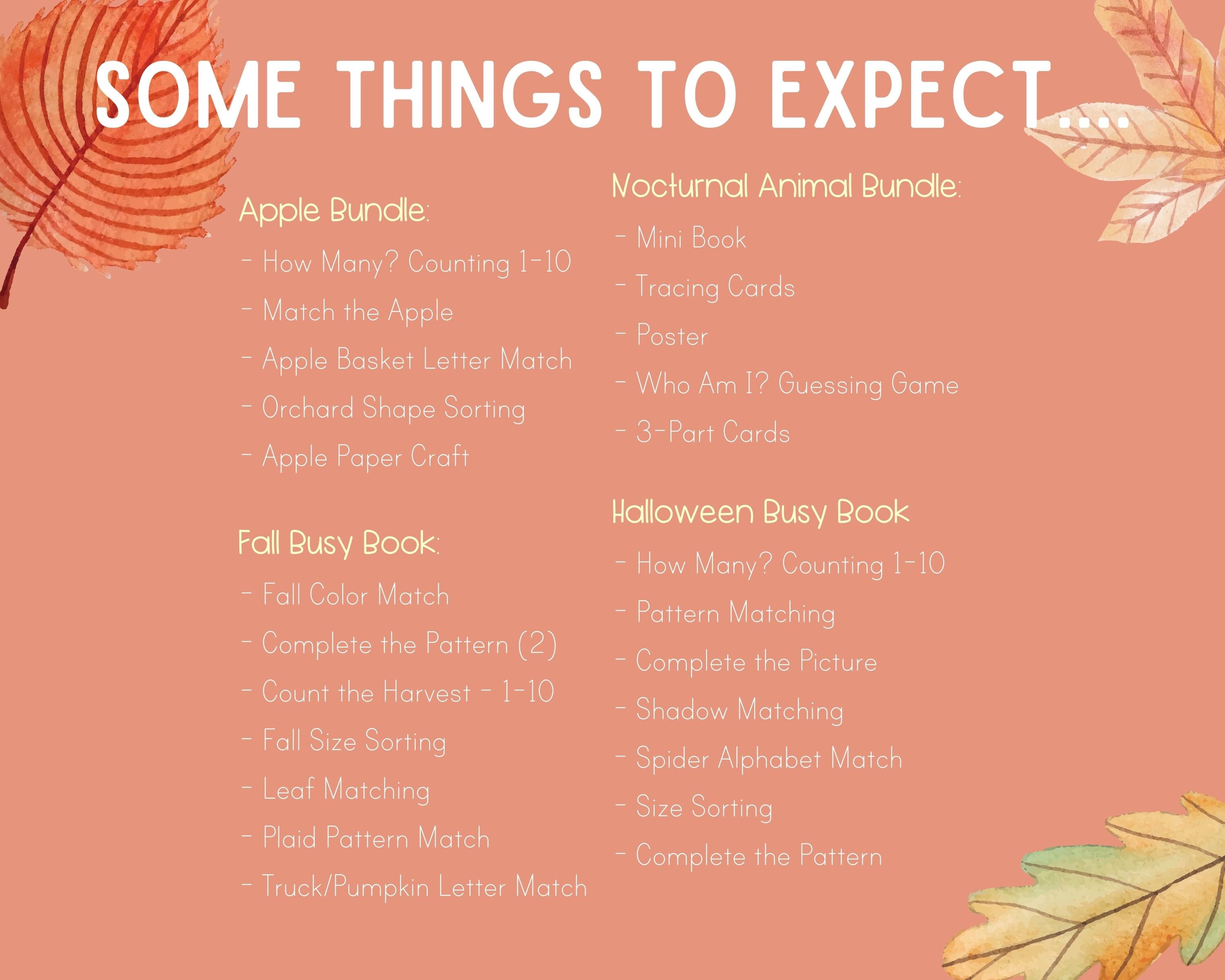 FALL BUNDLE Autumn Preschool Homeschool Busy Book - Etsy