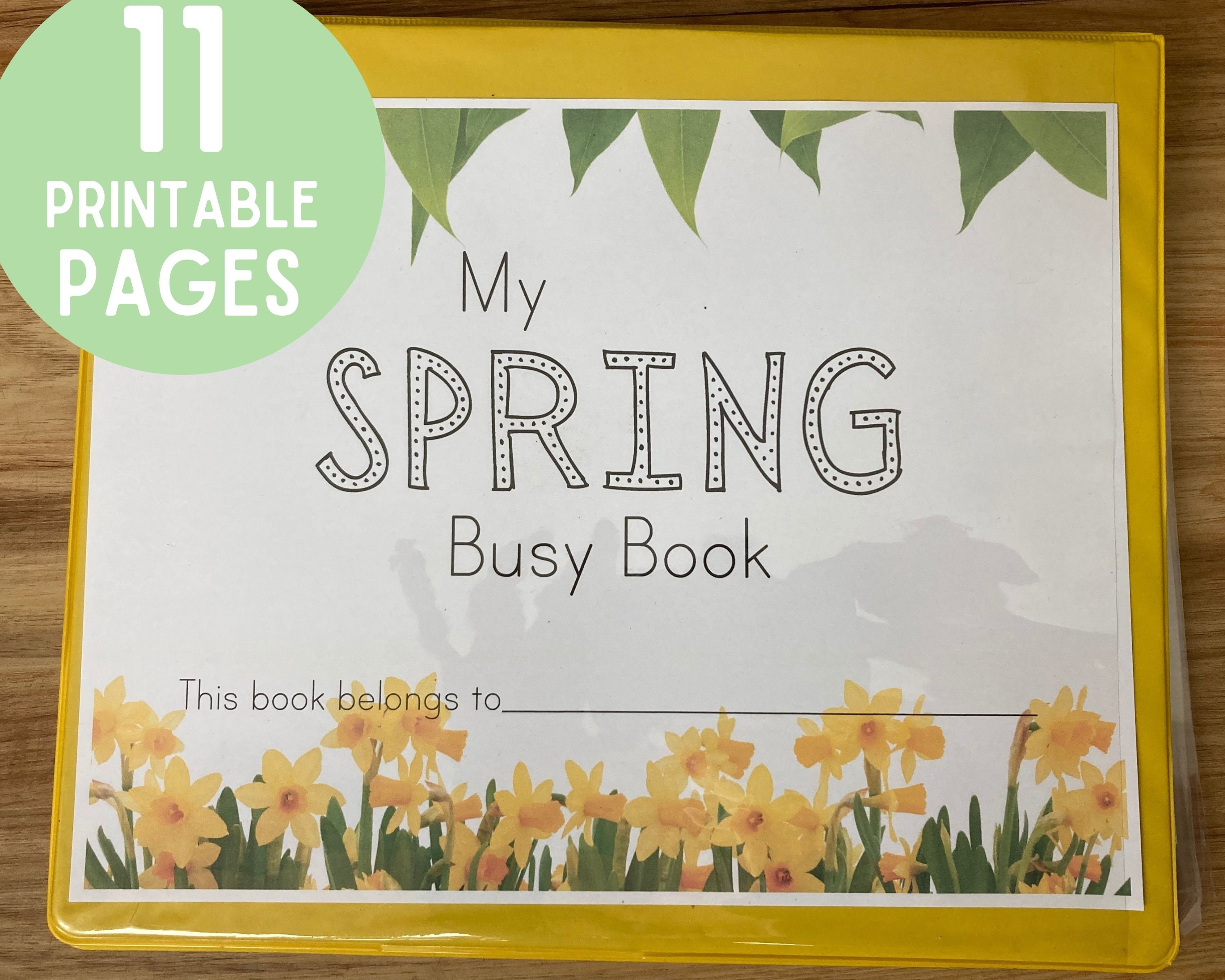 SPRING Preschool Printable Busy Book PDF Learning Binder Toddler Nature ...