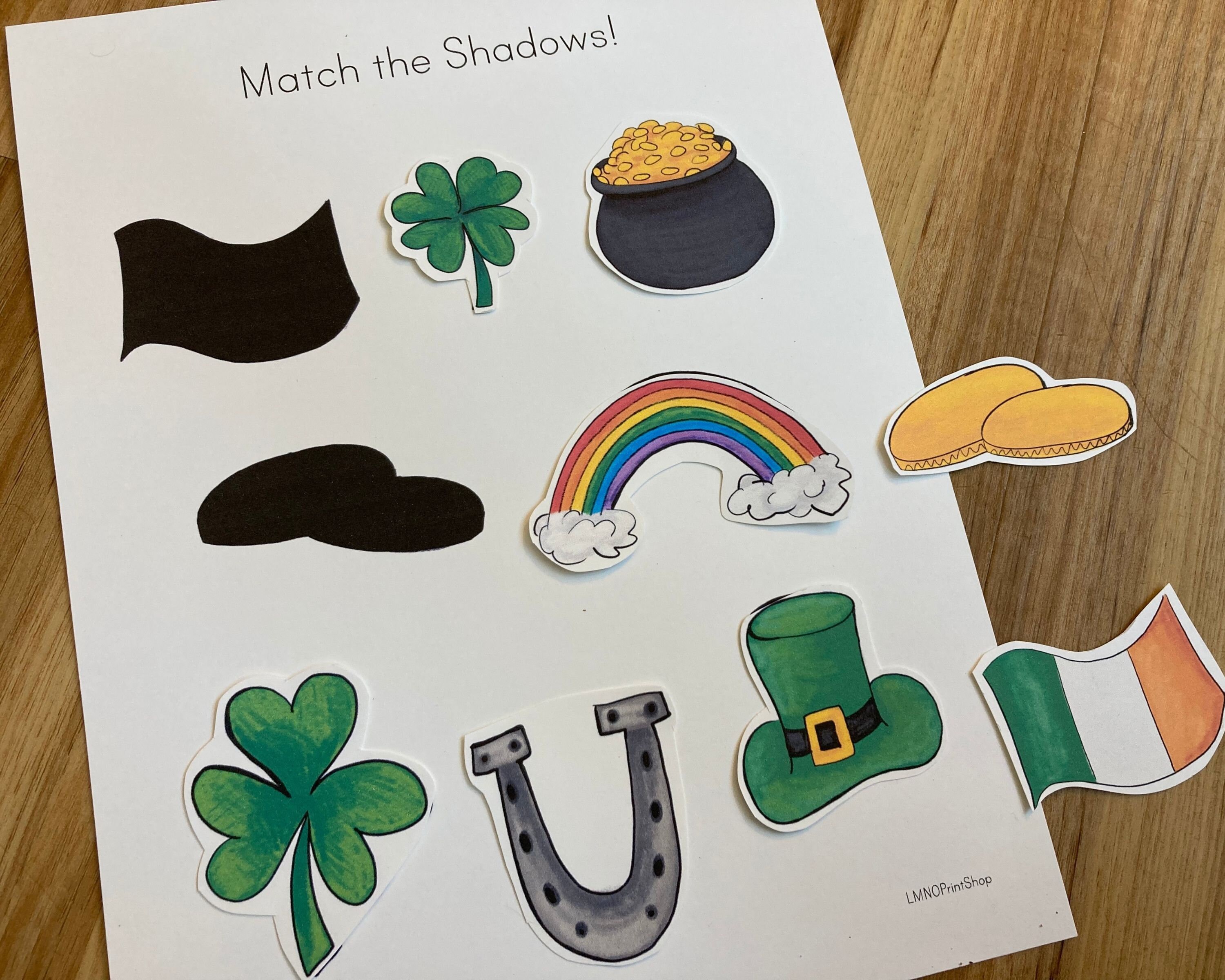 St. Saint Patrick's Day Shadow Shape Matching Busy Book Learning Binder ...