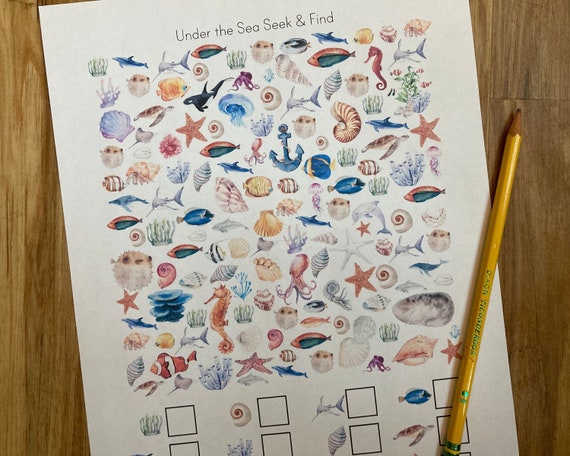 Ocean Fish Ispy Seek & Find Count Counting Worksheet - Etsy