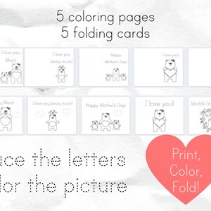Mother's Day Coloring Card Mom - Toddler Preschool Kindergarten Tracing ...