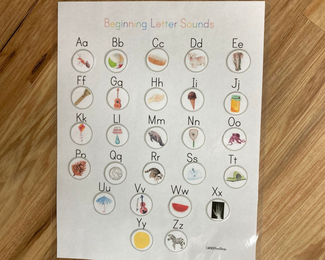 Beginning Initial Letter Sounds - Busy Book Page - Preschool Alphabet ...