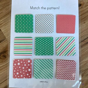Christmas Busy Book - Red Green Pattern Matching - Preschool Printable ...