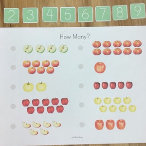 Apple Counting 1-10 Numbers Printable - Preschool Montessori Busy Book ...