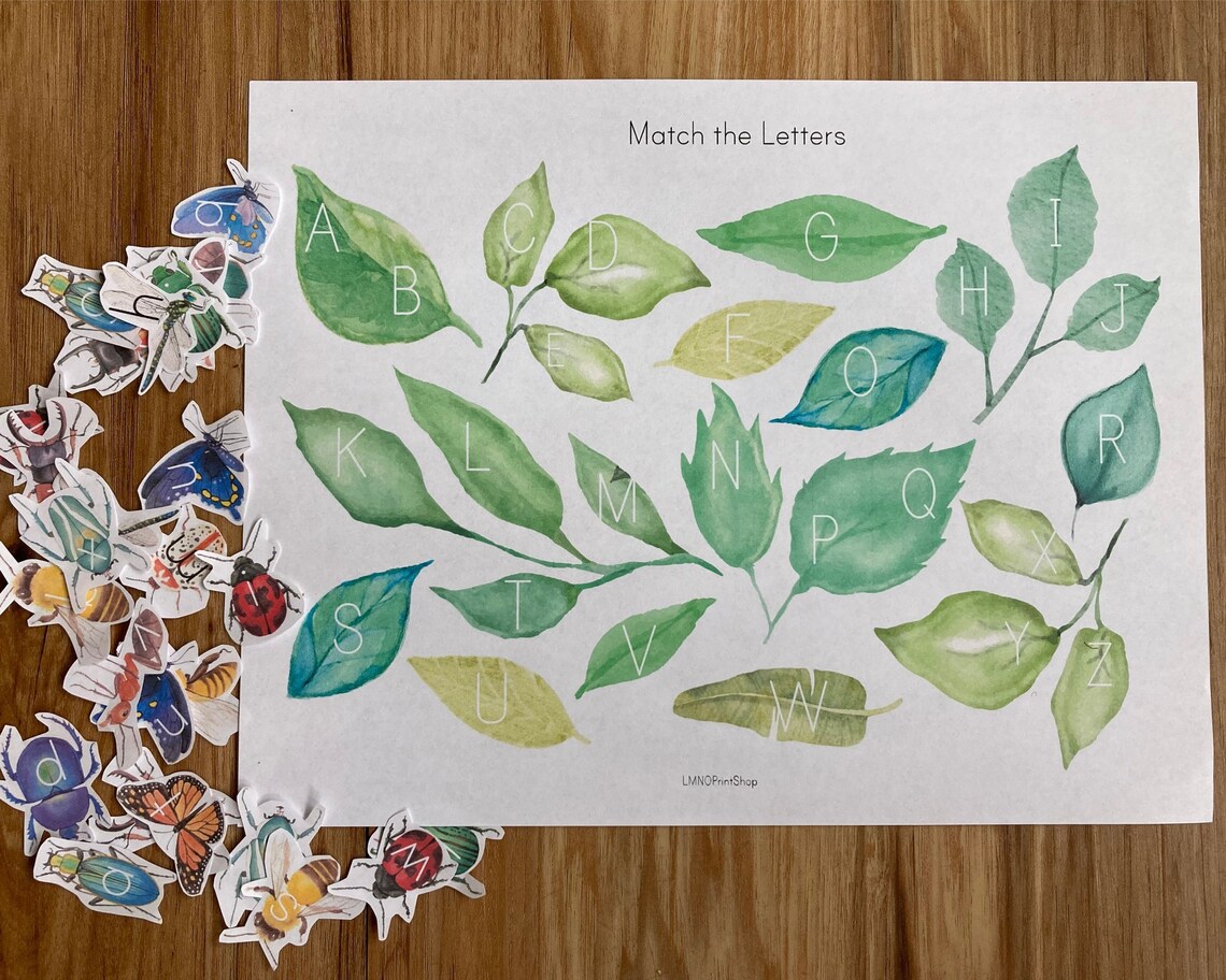 Alphabet Letter Matching Busy Book Binder Page Bug Insect - Etsy