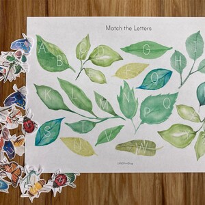 Alphabet Letter Matching Busy Book Binder Page - Bug Insect Butterfly ...