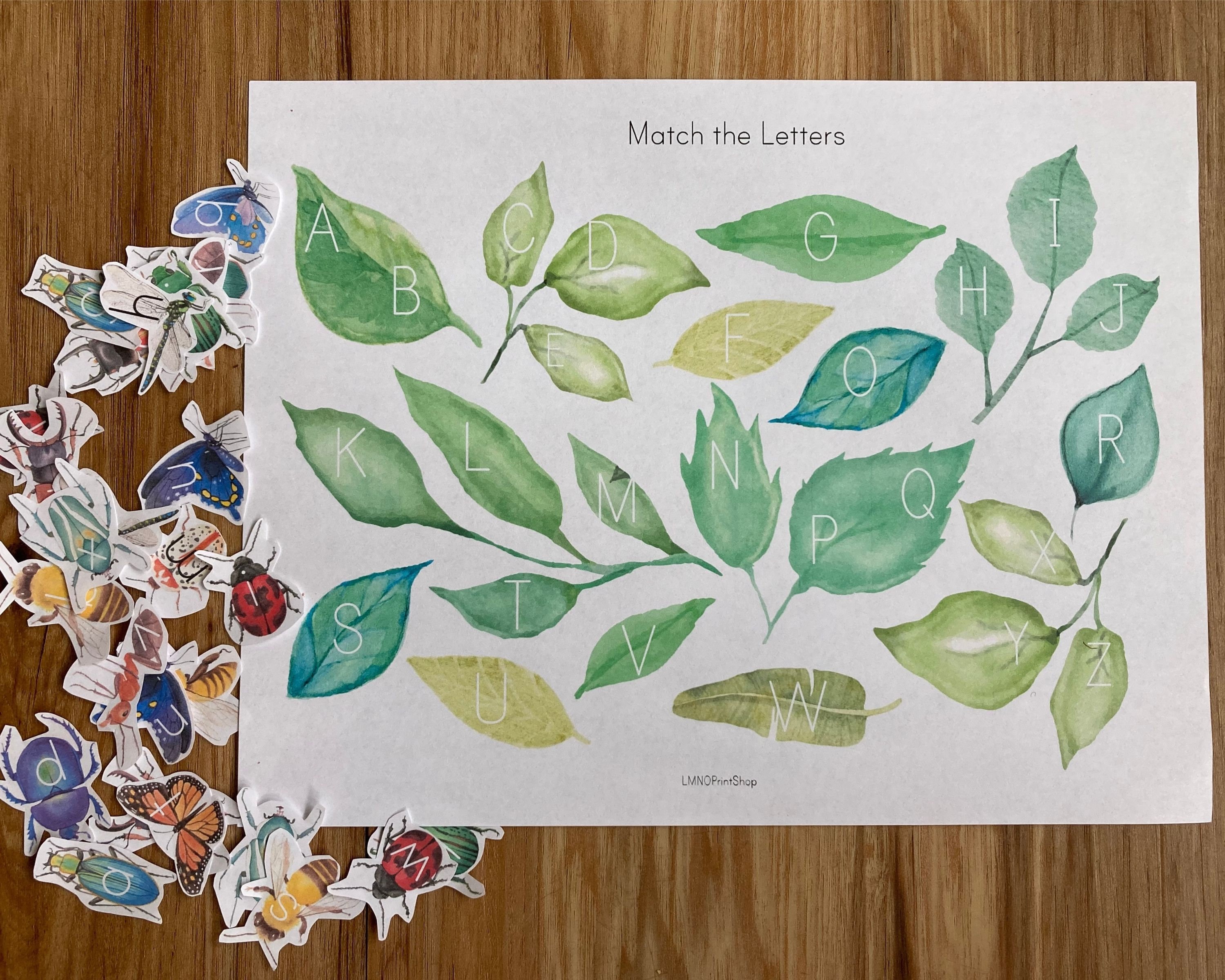 Alphabet Letter Matching Busy Book Binder Page Bug Insect - Etsy