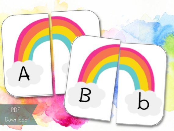 Letter Alphabet Matching Cards Rainbow Pairs St. Saint - Etsy