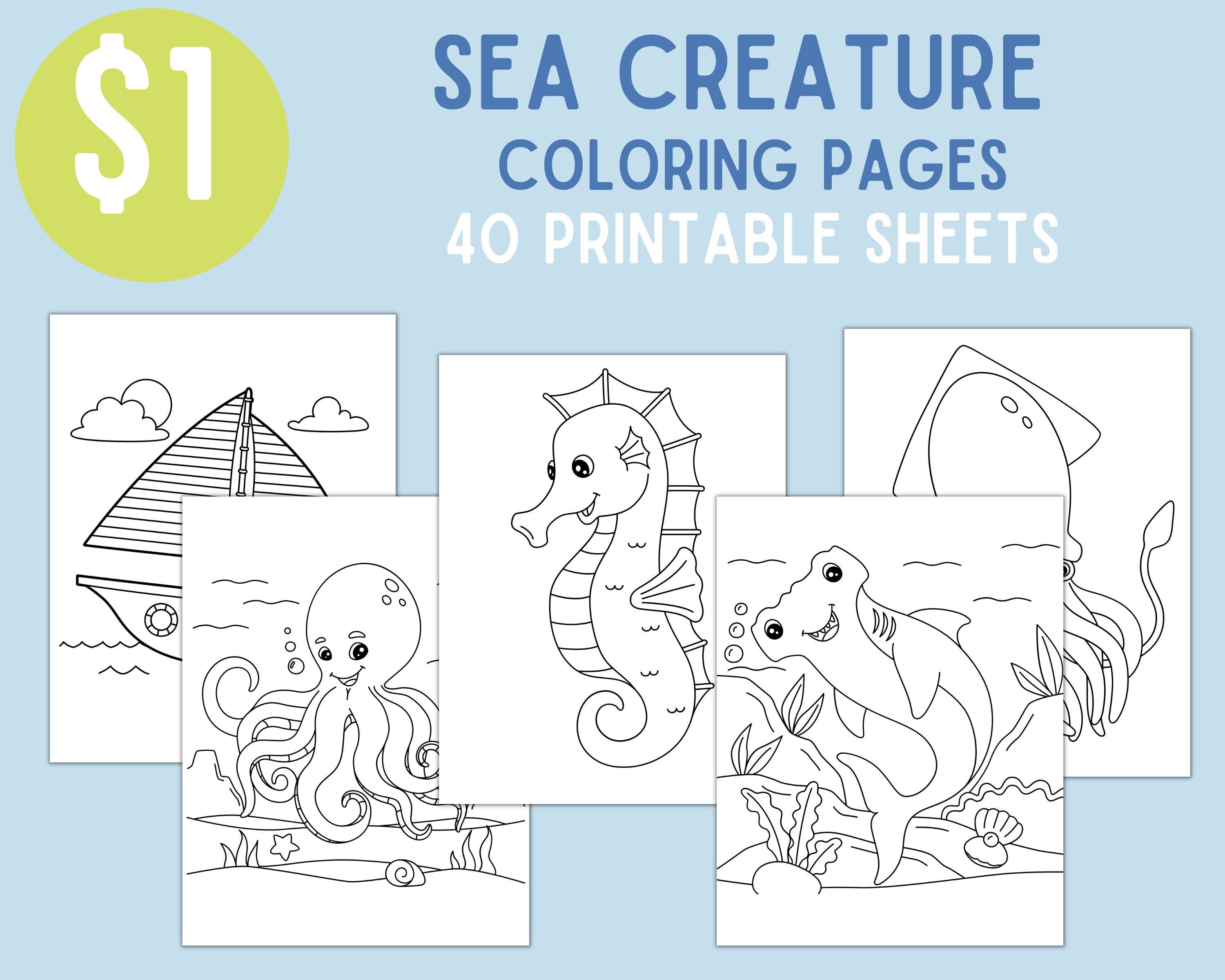 Summer Coloring Pages - Color Worksheets - Ocean Sea Animals - Fish ...