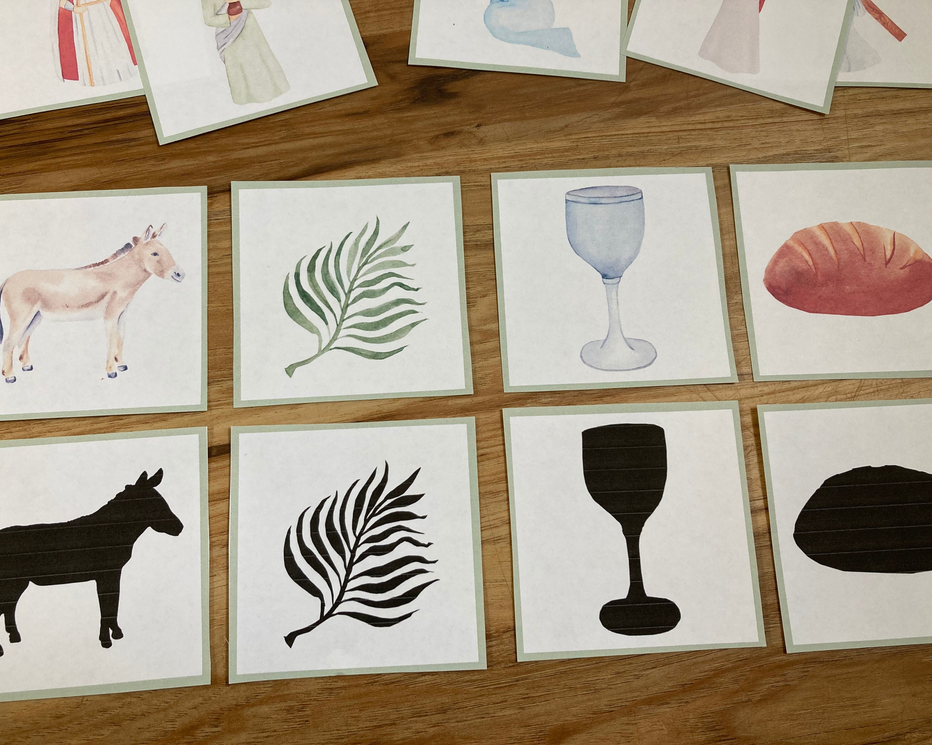 Easter Story Shadow Matching Cards - Montessori Activity - Printable ...