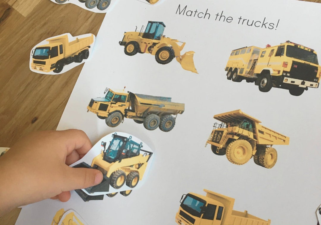 Truck Matching Preschool Printable - Construction Busy Book Learning ...