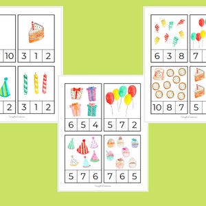 BIRTHDAY Busy Book Binder Bundle - Letter & Number Matching, Shapes ...