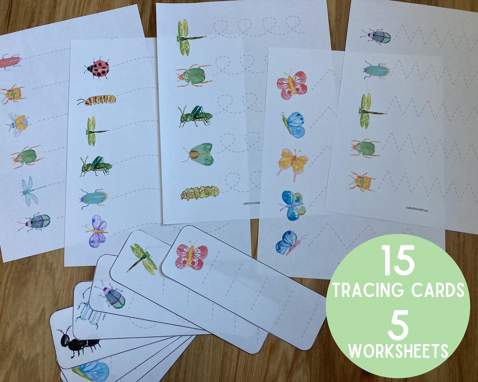 Bugs Pre-writing Line Tracing - Insects Butterflies - Toddler Preschool ...
