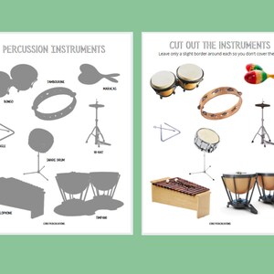 Musical Instruments Matching Sorting Busy Book Binder Learning Pages ...